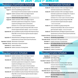 Calendars – BS Degree Programs SY 2024-2025 – Asian Institute of ...