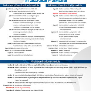 Calendars – BS Degree Programs SY 2025-2026 – Asian Institute of ...
